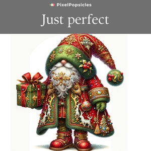 Red Christmas Gnomes Clipart | 12 PNG Files | Christmas Clipart ...