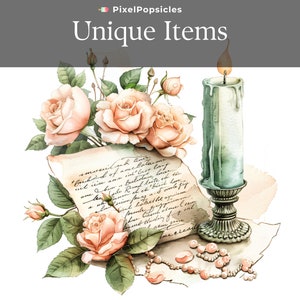 15 Watercolor Rose Garden Clipart Bundle, Pink Roses Clip Art, Summer ...