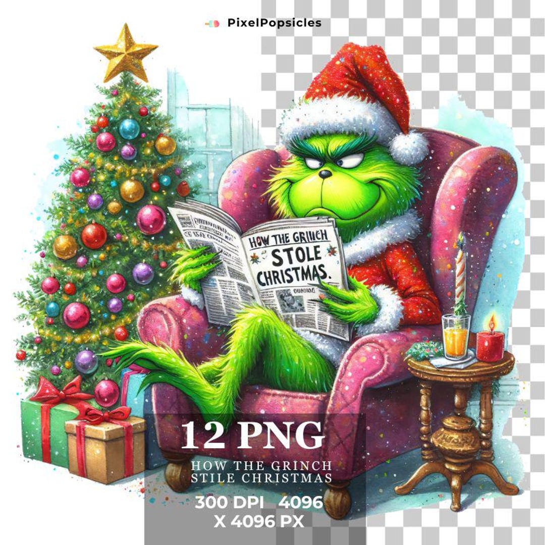 Christmas Grouchy Character PNG Clipart: Holiday Download - Etsy