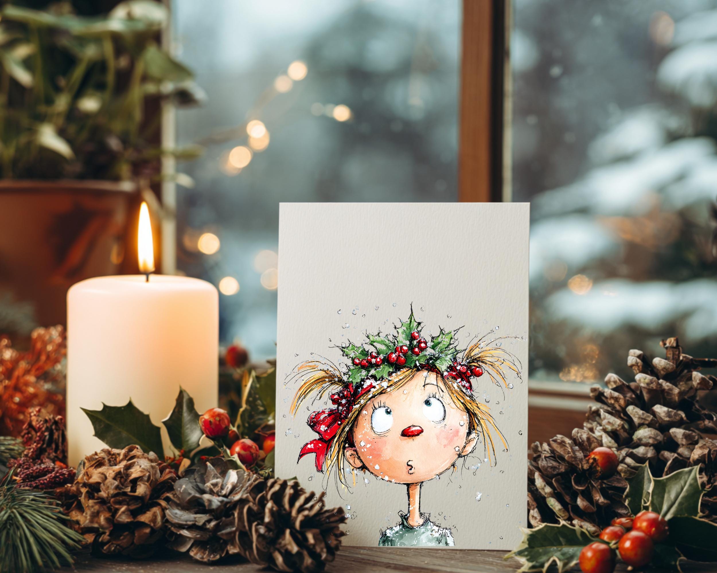 Christmas Girls Clipart | Holiday Watercolor Ornaments for Digital ...
