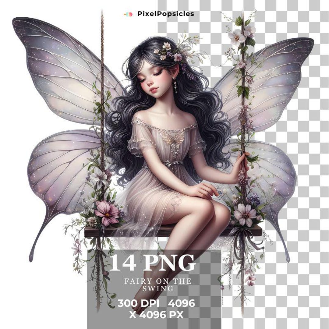Watercolor Fairy Clipart Set: Transparent PNG Files (instant Download ...