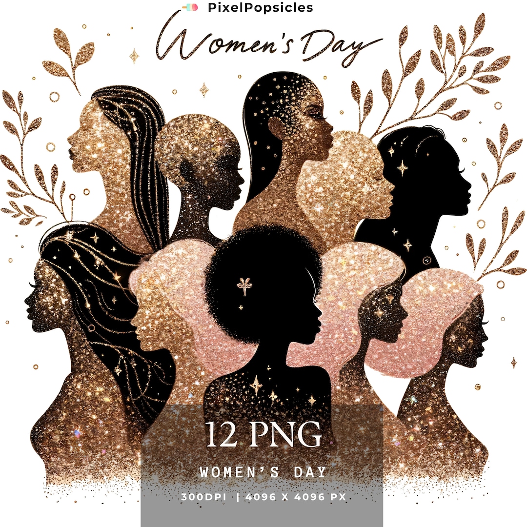 12 Empowering Woman's Day Clipart, Joyful Clipart, Femininity, Strength ...