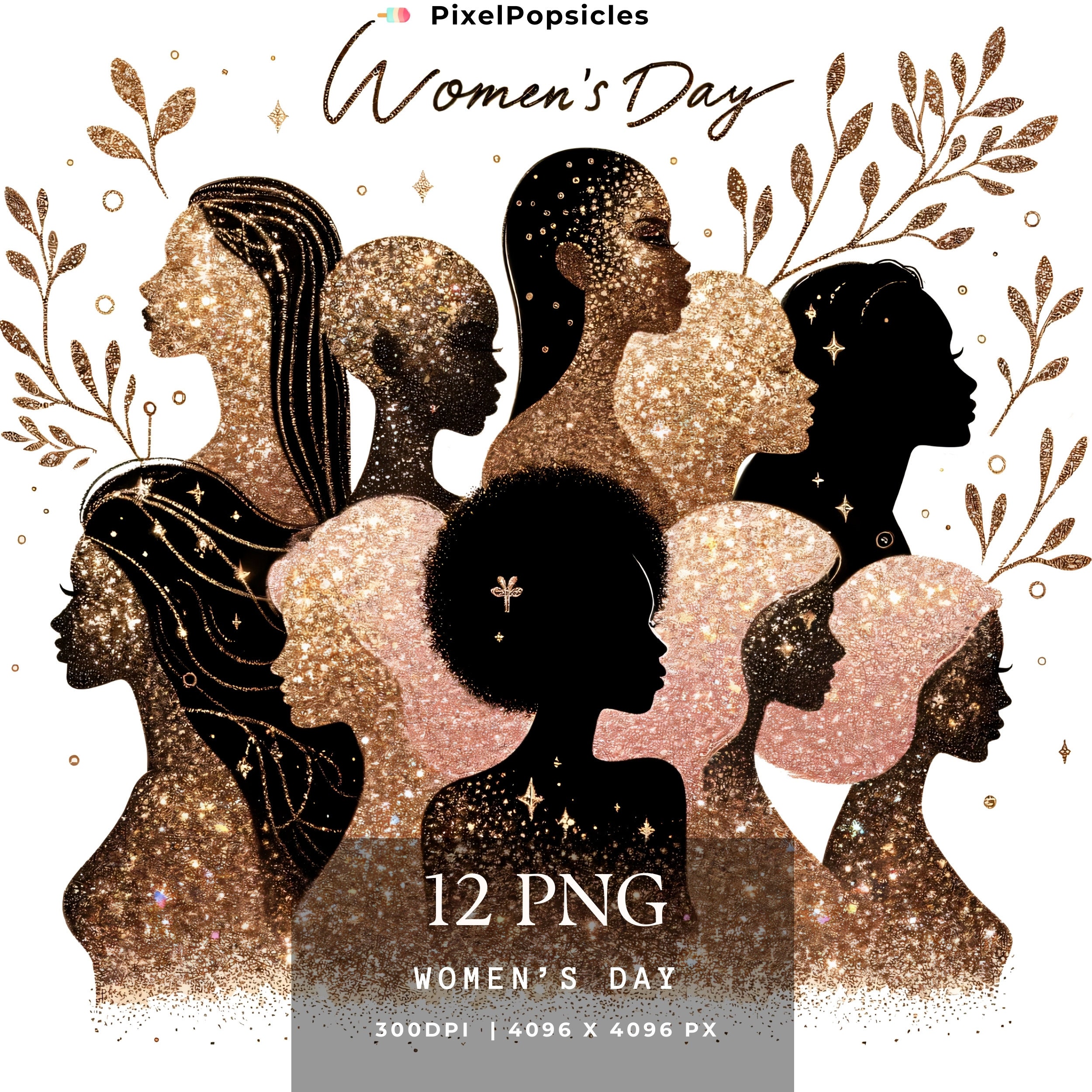 Empowering Women's Day Clipart: Diverse Portraits (PNG) - Etsy