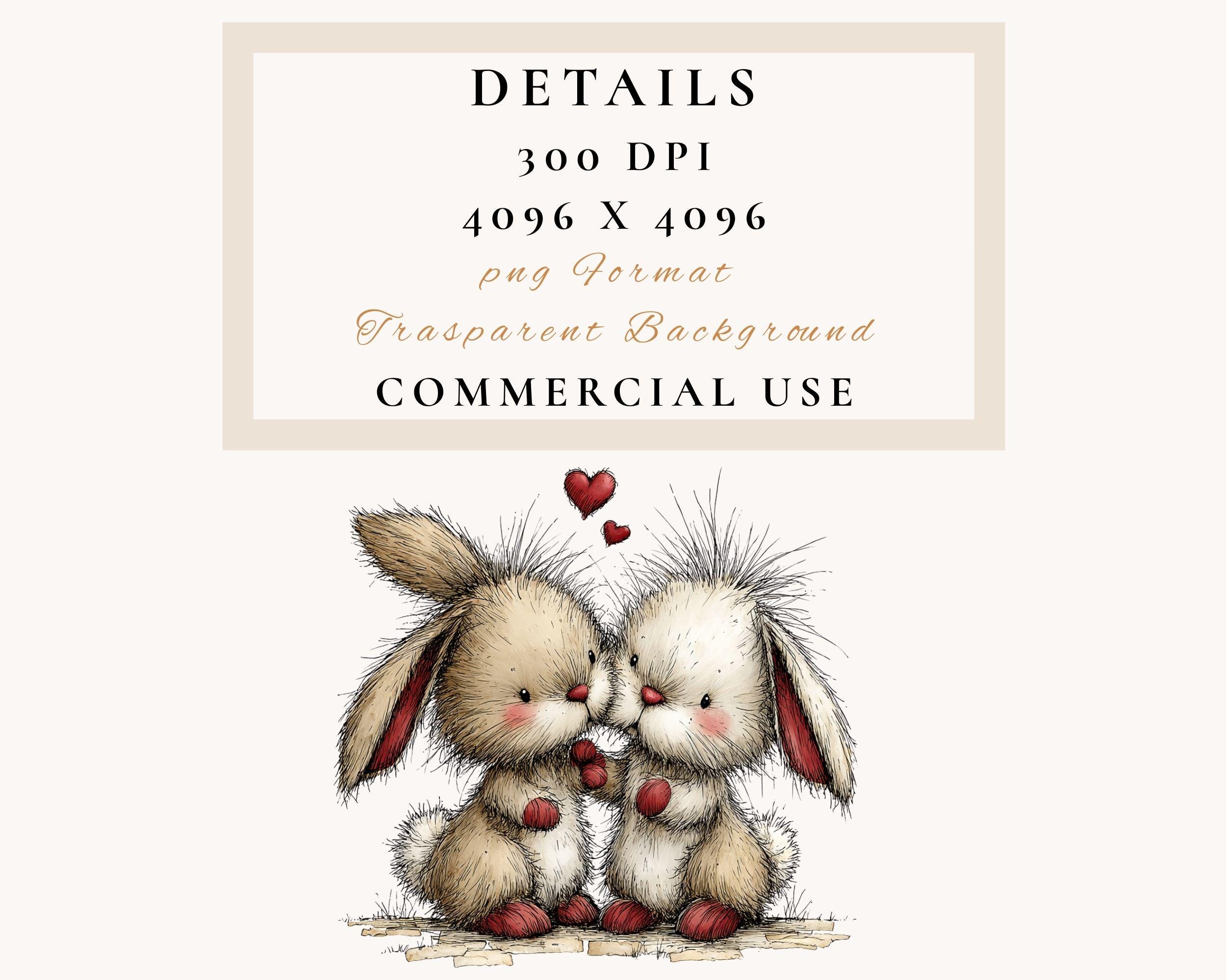 Watercolor Valnetine Bunny Clipart Set: Valentine's Day Graphics ...