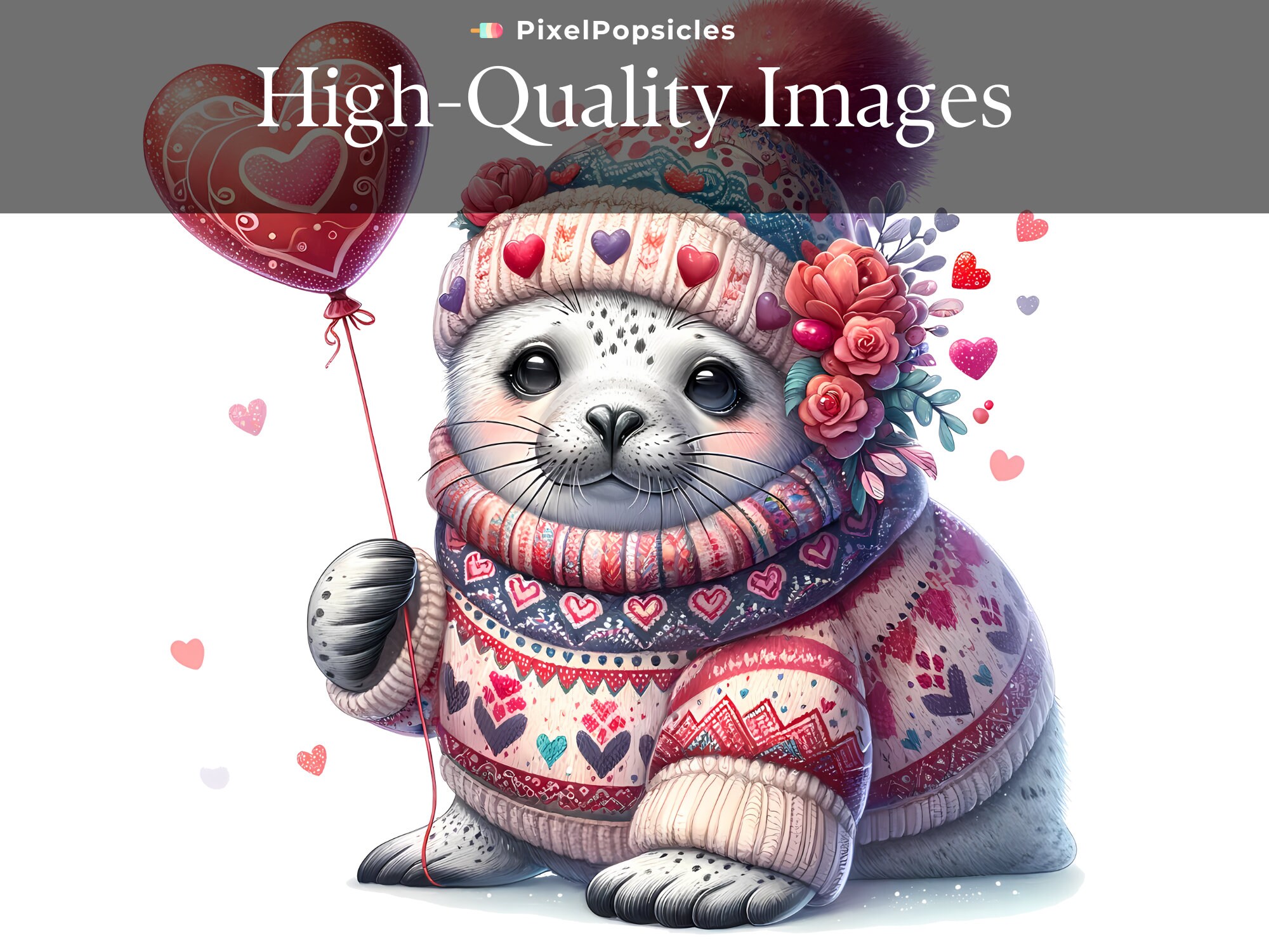 10 Valentines Watercolor Clipart PNG Bundle , Cute Valentines Day ...