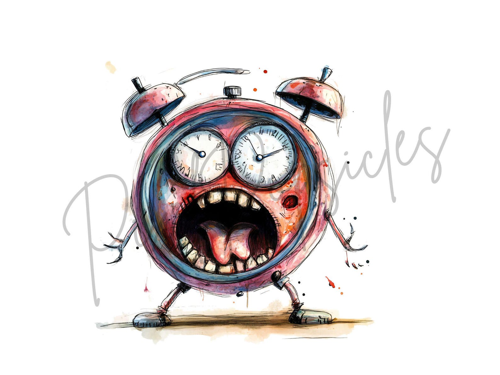 Funny Clock Clipart | Digital Printable Vector Clock Face for Creative ...