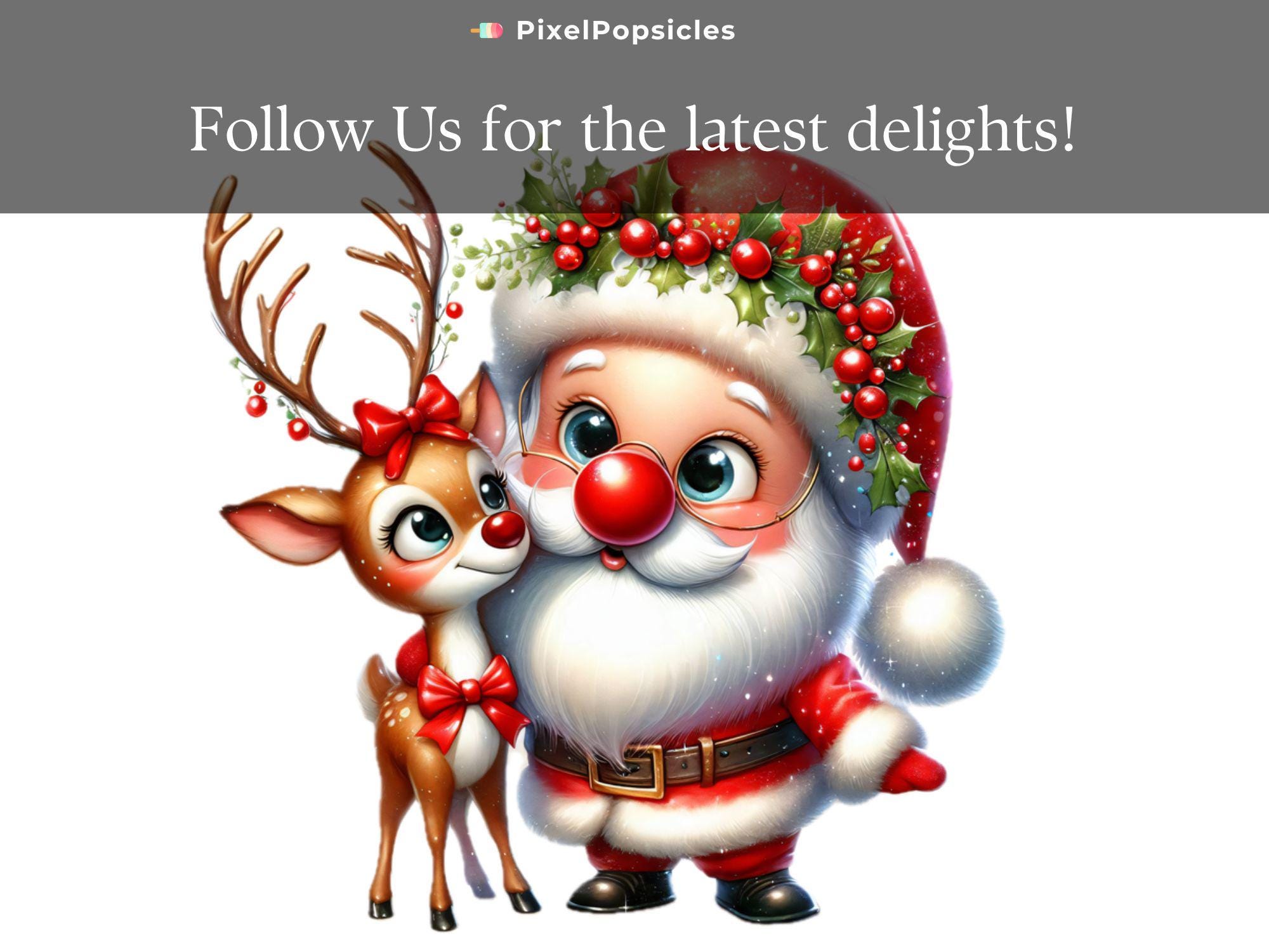 Santa and Rudolph Clipart: Festive Christmas Gnomes (12 PNG Files) - Etsy