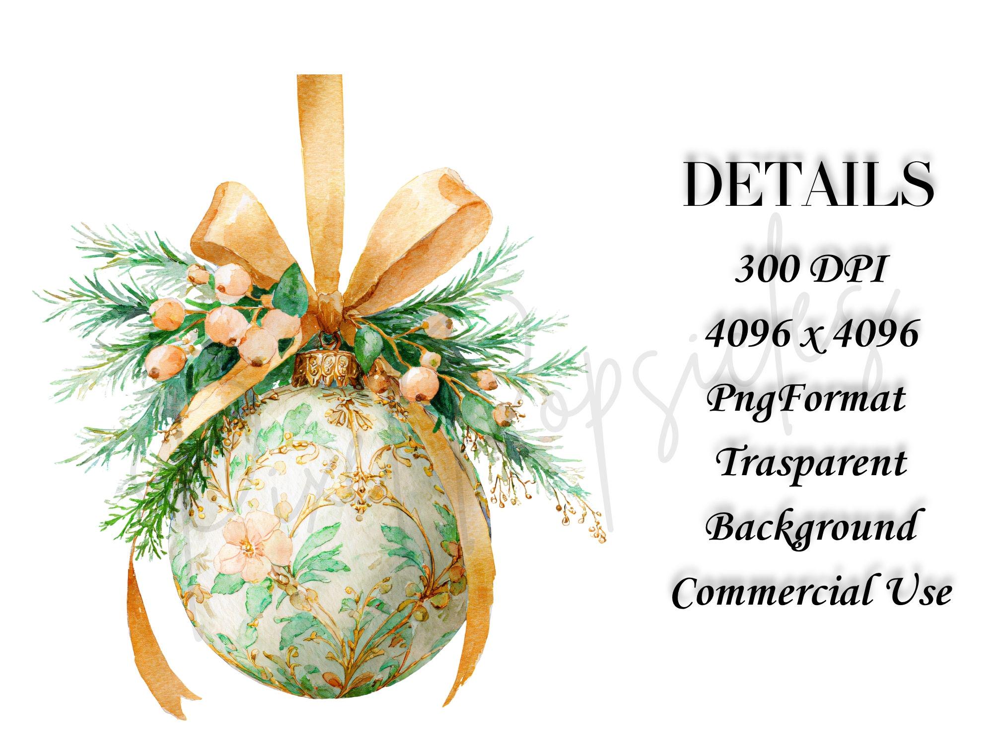 Christmas Clipart Bundle: Baubles, Bells & Wreath Ornaments (PNG, JPG ...