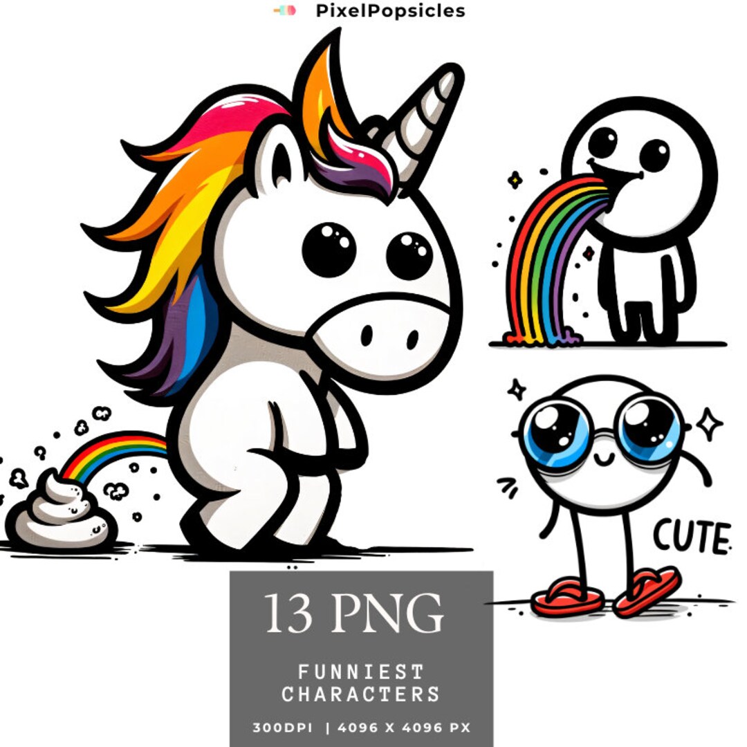 13 Stick Figure Png Bundle Funny Creatures Graphics for Crafts and ...