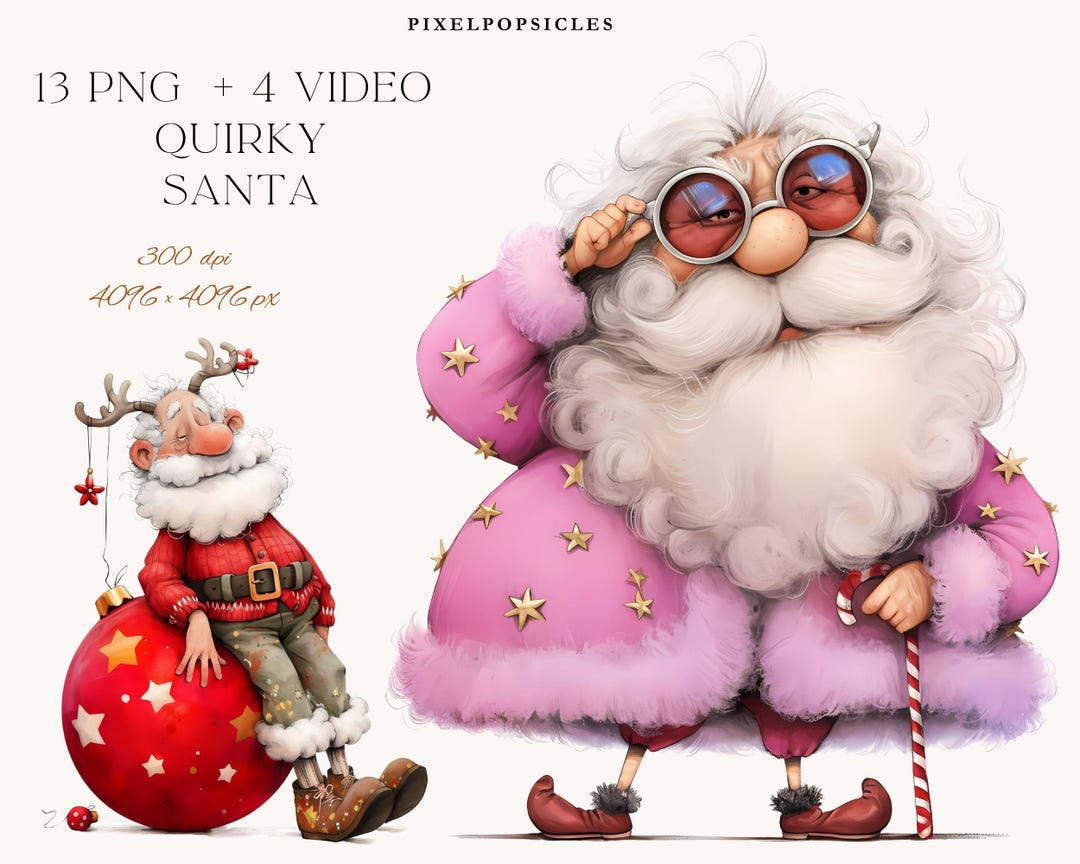 Watercolor Santa Claus Clipart: 14 Christmas Gnomes (PNG Digital ...