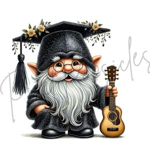 18 Watercolor Graduation Gnome Clipart, Gnomes Graduate PNG, Gnomes ...