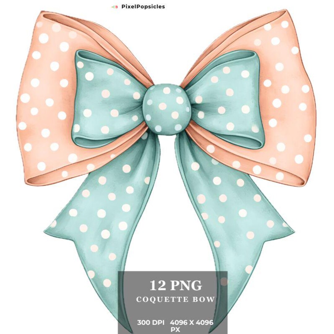Coquette Bow Clipart: Pastel Watercolor Art, Mug Tumbler Design ...