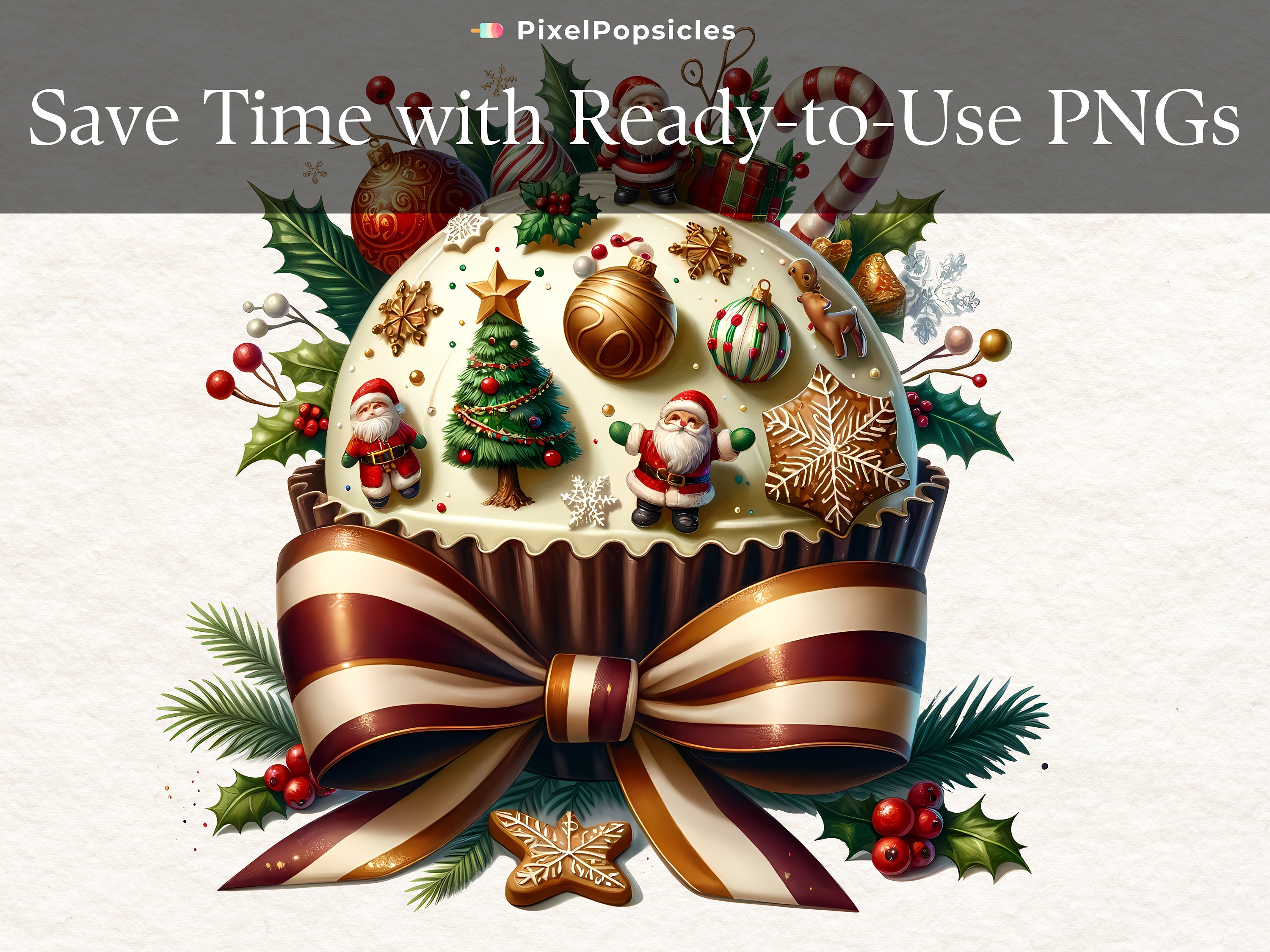 Christmas Sweets Clipart 10 PNG Bundle, Holiday Treats Graphics ...