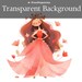 Red Princess Watercolor Clipart Set: Floral Nursery Art (digital ...