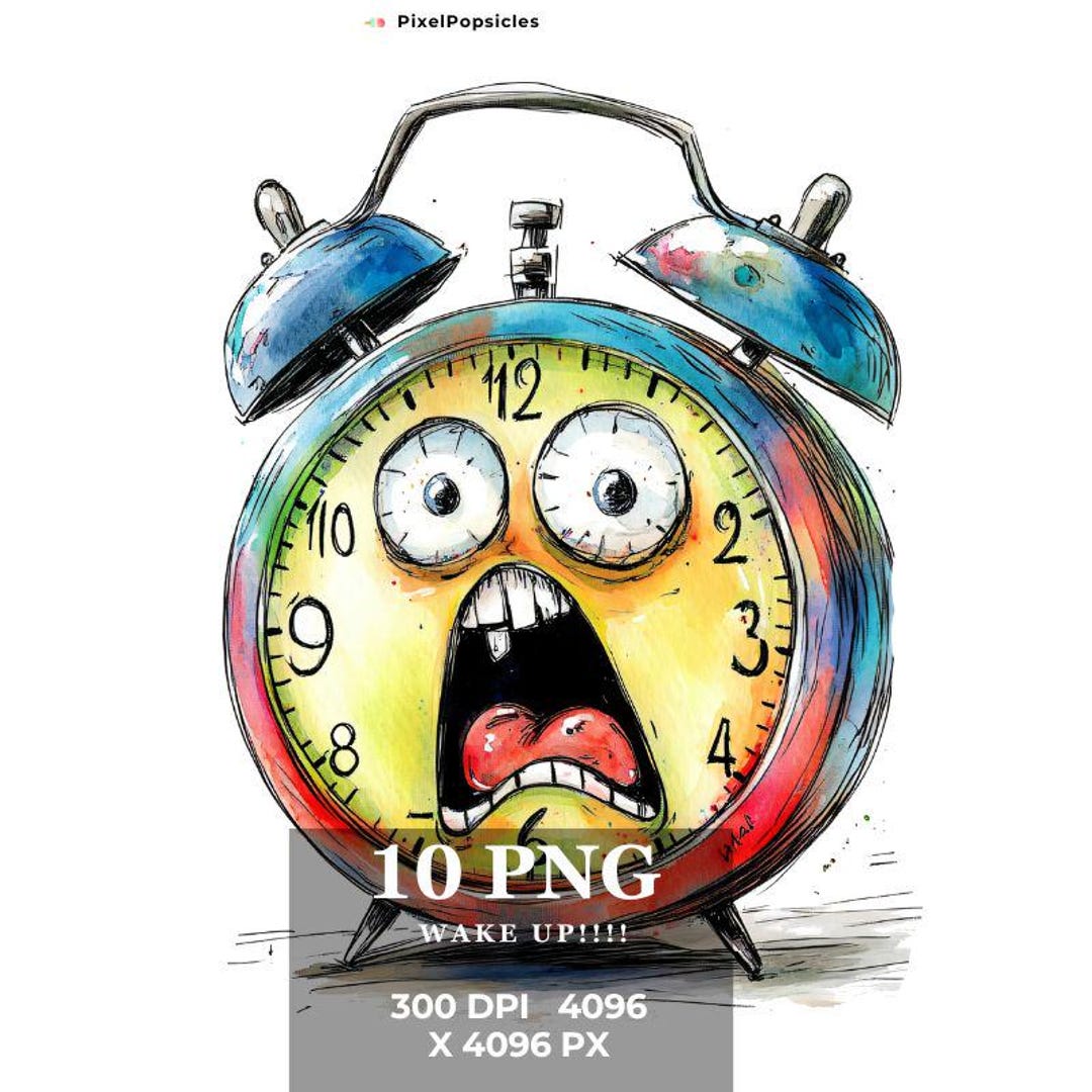 Funny Clock Clipart | Digital Printable Vector Clock Face for Creative Projects - Etsy