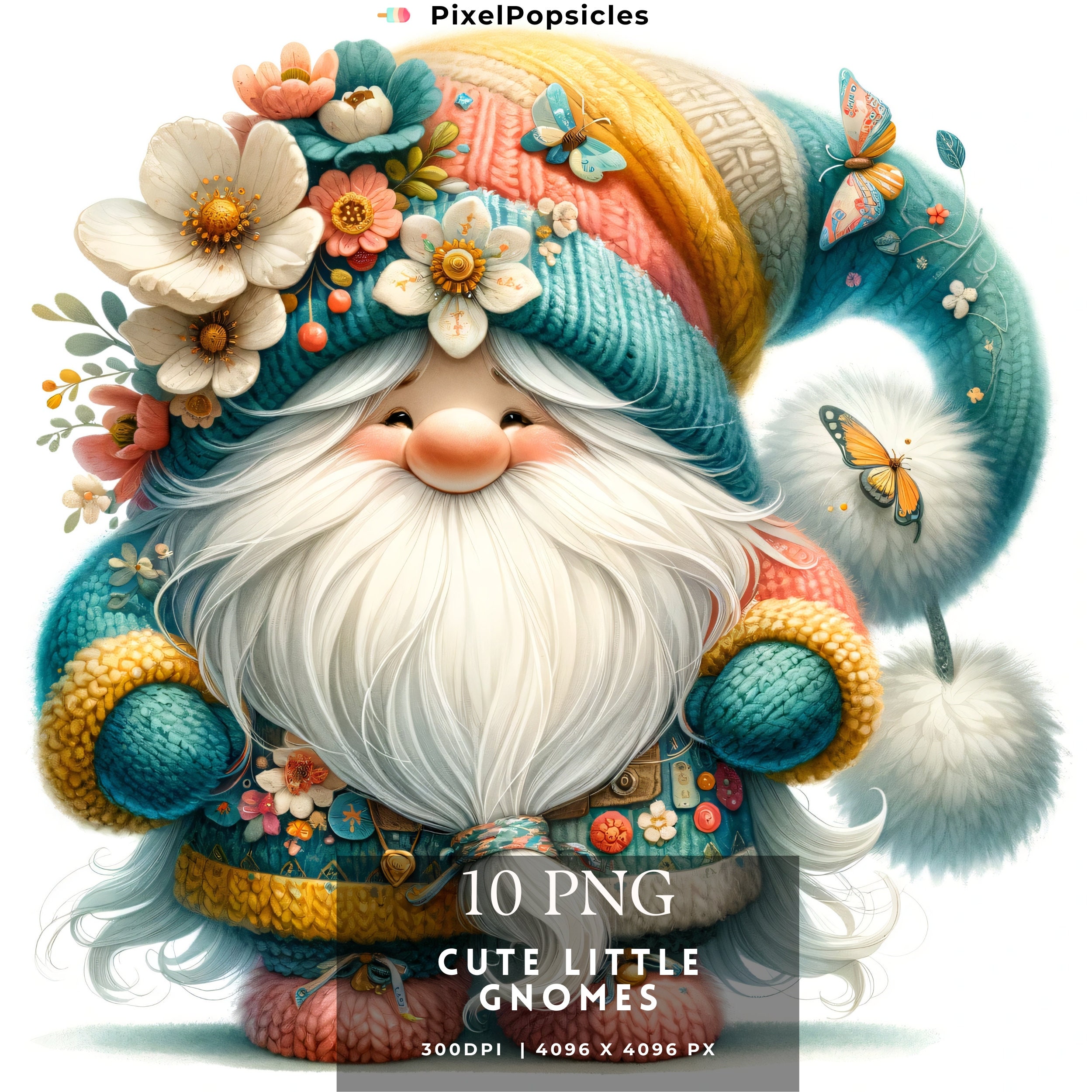 Cute Little Gnomes Clipart, 14 High Quality Pngs, Nursery Art, Digital ...