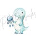 Cosmic Dinosaur Art Print: Galactic Dino Nursery Decor (digital ...
