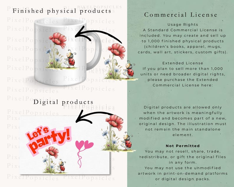 Spring Ladybug Clipart Bundle | 12 PNG Transparent Watercolor Insects ...