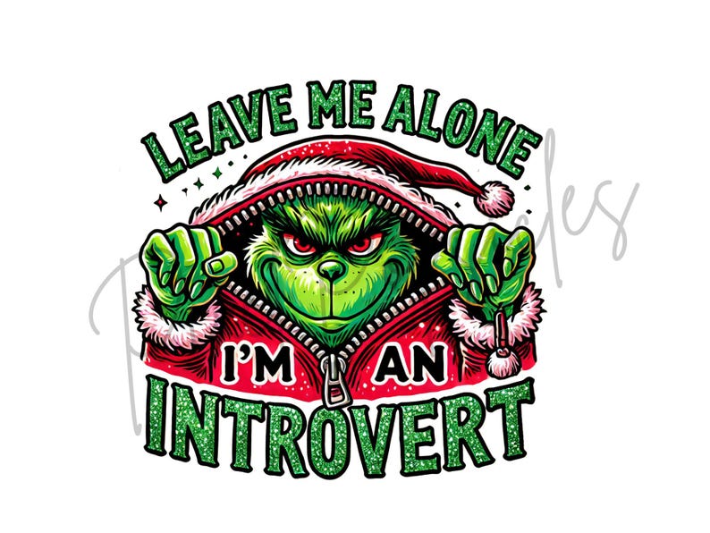 Xmas Funny Grump Clipart: PNG Digital Design Introvert, Sublimation - Etsy