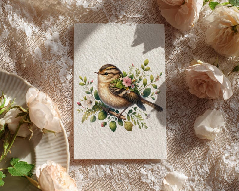 Spring Birds PNG Clipart, Floral Bird Art, Watercolor Illustration, 300 ...