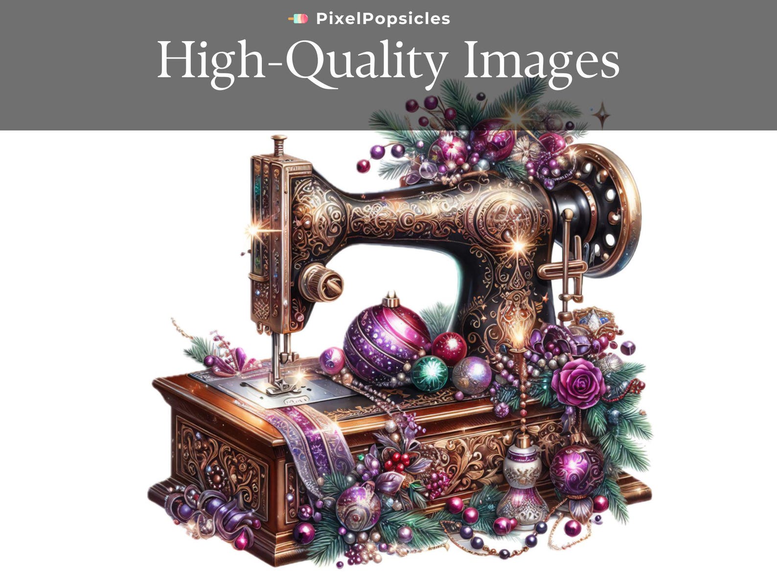 Christmas Sewing Machine PNG Clipart, Holiday Planner Graphics (digital ...