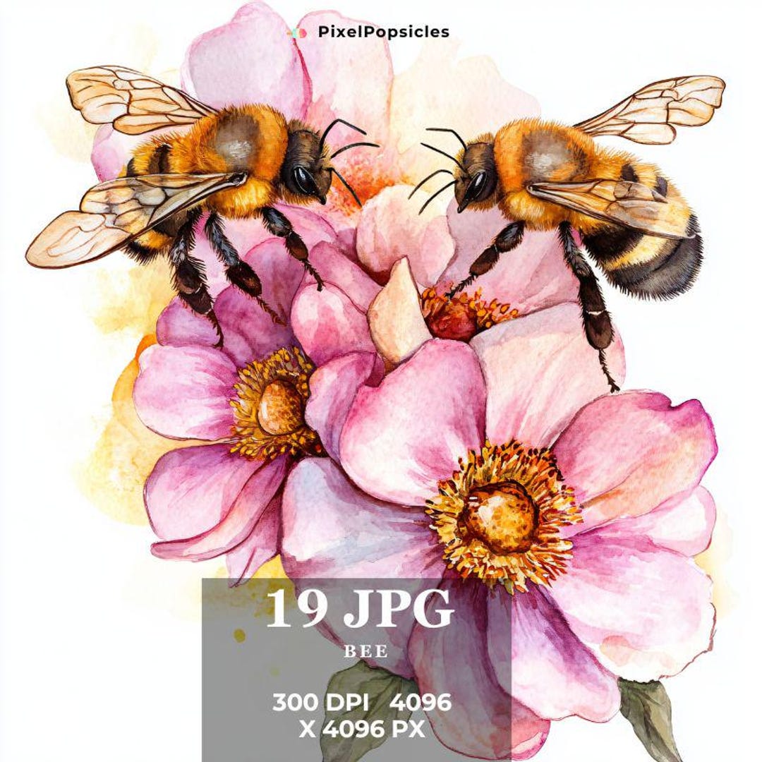 Watercolor Bees Clipart: Honey Bee, Beehive Art (digital Download) - Etsy