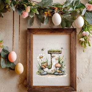 Watercolor Forest Alphabet Clipart: Flower Letters Nursery Decor ...