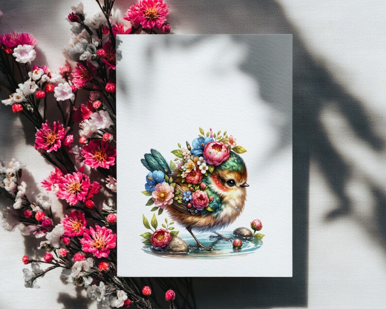 Spring Birds PNG Clipart, Floral Bird Art, Watercolor Illustration, 300 ...