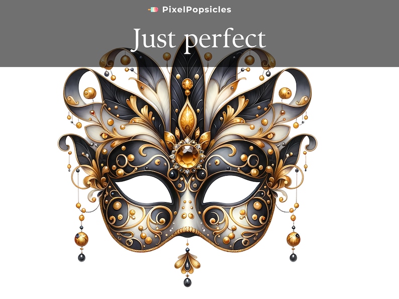 Masquerade Masks Clipart Watercolor PNG Set 10 Venetian Mask, Mardi ...