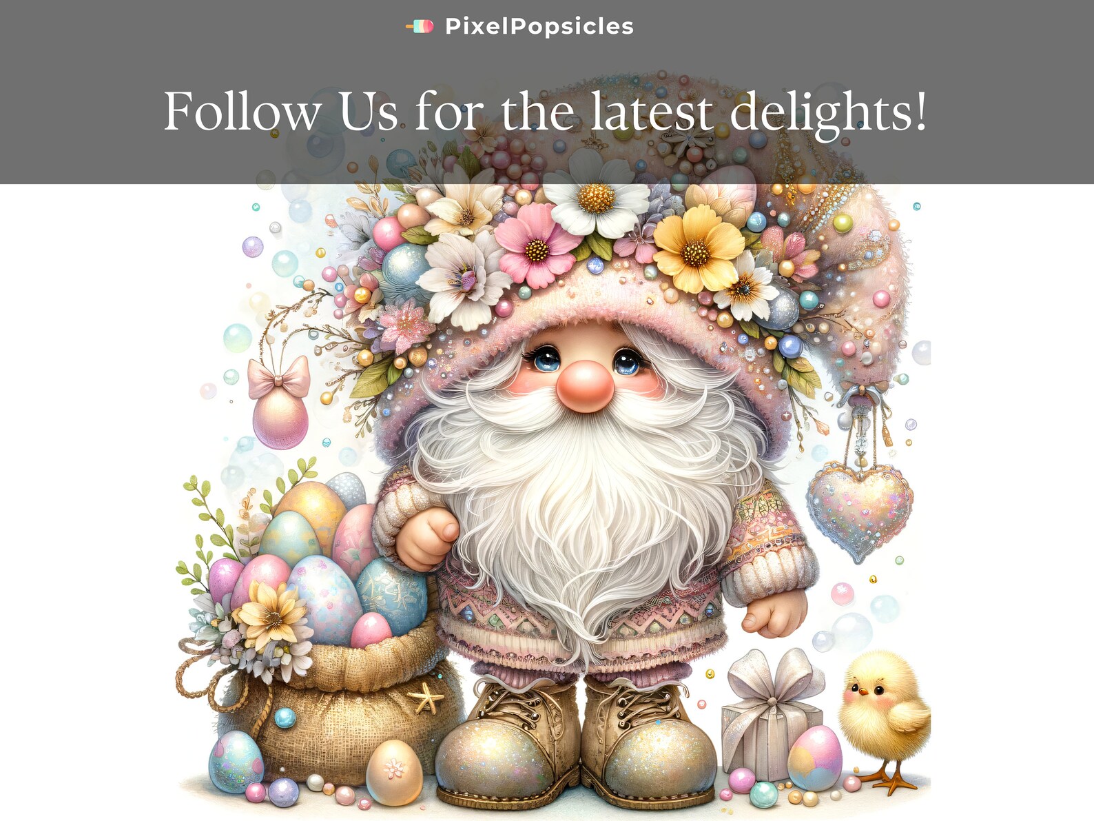 12 Easter Gnomes Watercolor Clipart PNG, Spring Flowers Easter Eggs ...