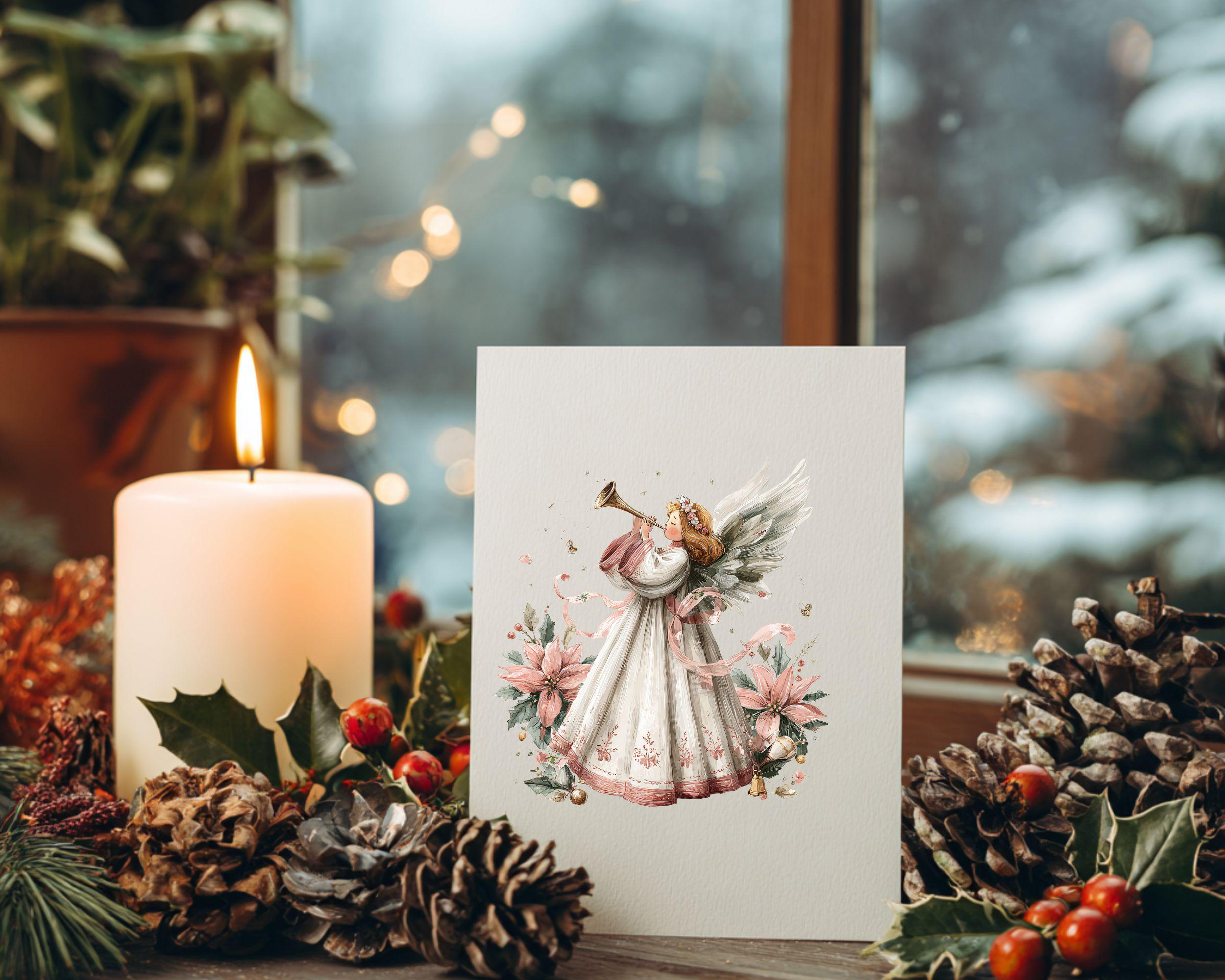 Watercolor Christmas Angels PNG Clipart: Holiday Scrapbook Graphics 1 ...