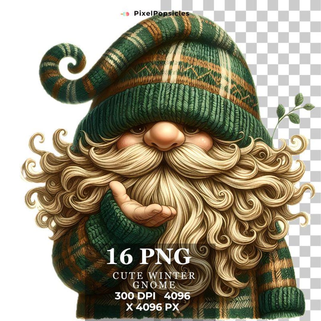 16 Cute Winter Gnome Watercolor Clipart, Gnome Winter Clipart PNG ...