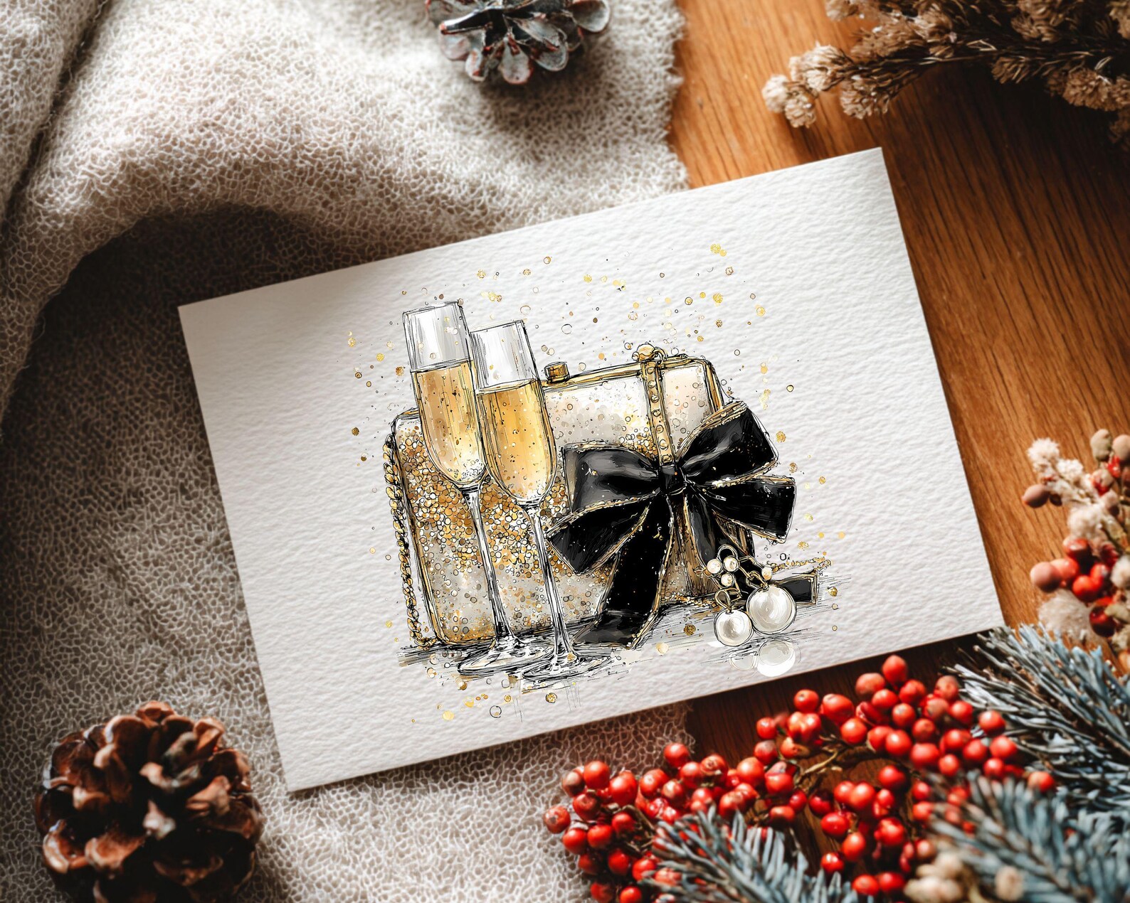 Happy New Year Clipart – Watercolor PNG Images (digital Download) - Etsy