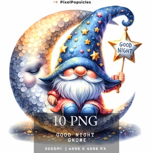 Pastel Gnome Clipart Bundle: Sweet Dreams PNG Images (commercial Use ...