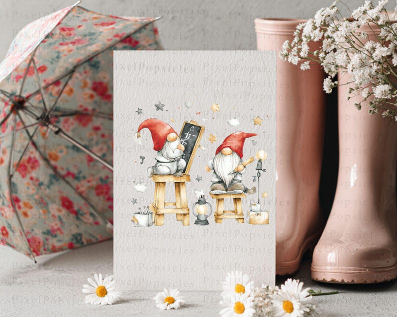 Back to School Gnome Clipart Bundle: Watercolor PNG (digital Download ...