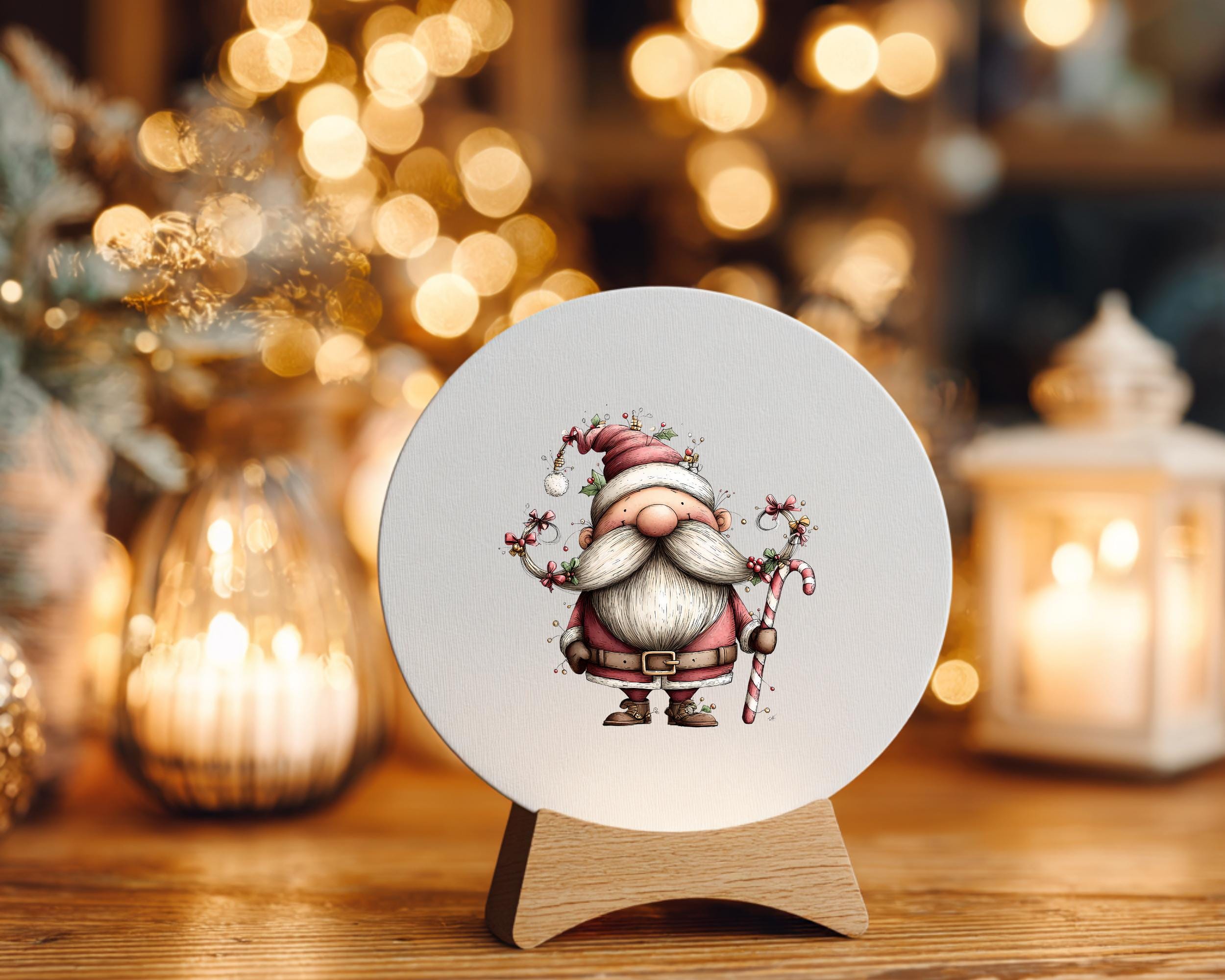 Watercolor Santa Claus Clipart: 26 Christmas Gnomes (PNG Digital ...