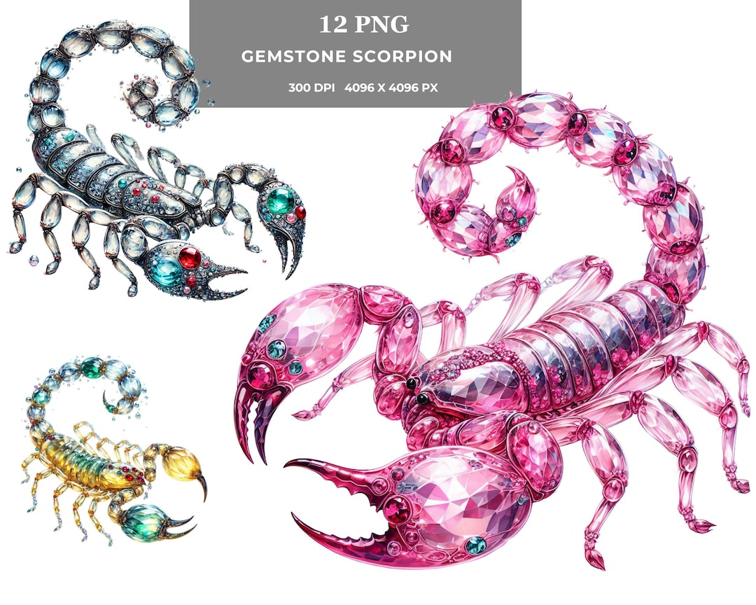 Gemstone Scorpion Clipart: Mystical Zodiac PNG (digital Download) - Etsy