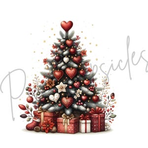 14 Christmas Tree Clipart Pngs - Festive Red Winter Holiday Graphics ...