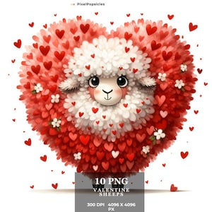 10 Love Valentine Sheep Clipart | High Quality Pngs, Memory Books, Junk ...