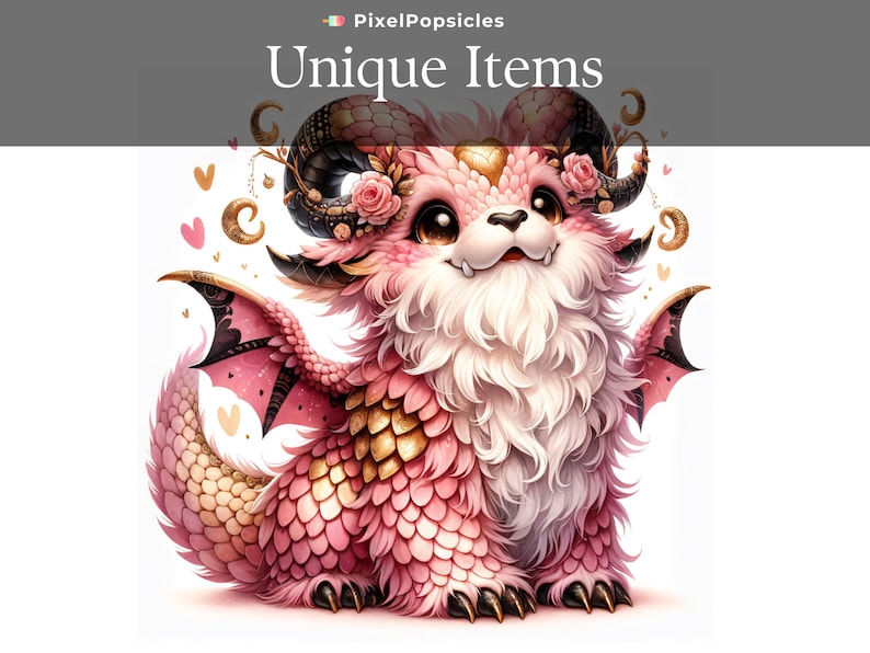 Cute Fluffy Dragon Clipart Bundle 10 High Quality Png Digital Downloads ...
