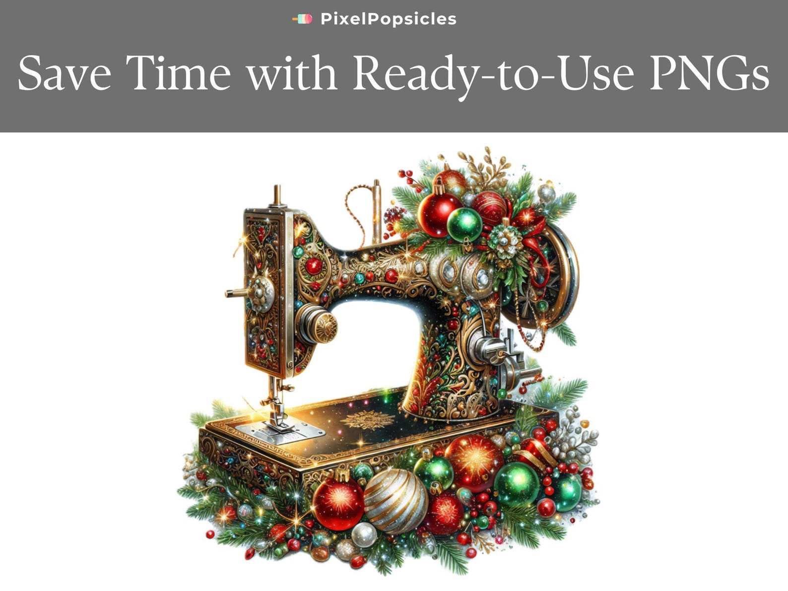 Christmas Sewing Machine PNG Clipart, Holiday Planner Graphics (digital ...