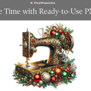 Christmas Sewing Machine PNG Clipart, Holiday Planner Graphics (digital ...