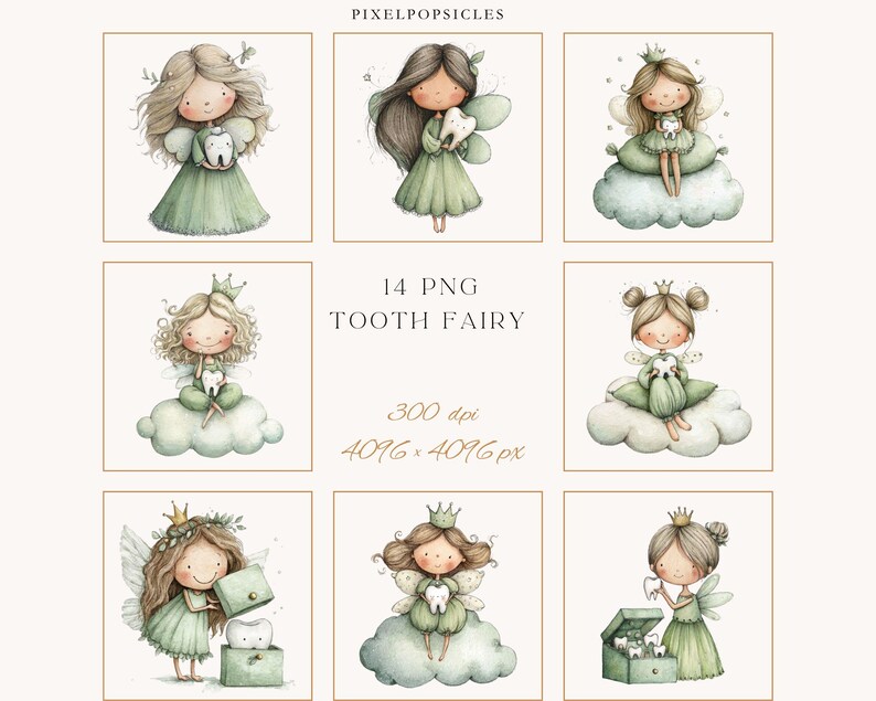 Tooth Fairy Clipart Set: Transparent PNG Bundle (digital Download) - Etsy