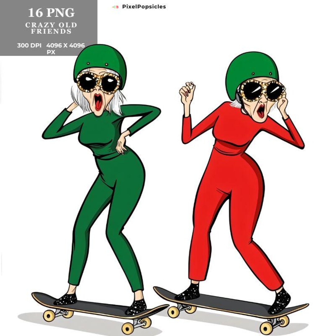 16 Crazy Old Friends PNG Clipart | Stylish Lady,funny Old Friens | Fun ...