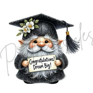 18 Watercolor Graduation Gnome Clipart, Gnomes Graduate PNG, Gnomes ...