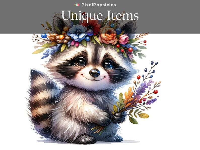 Cute Raccoon Clipart 10 High Quality Pngs, Digital Download, Card ...
