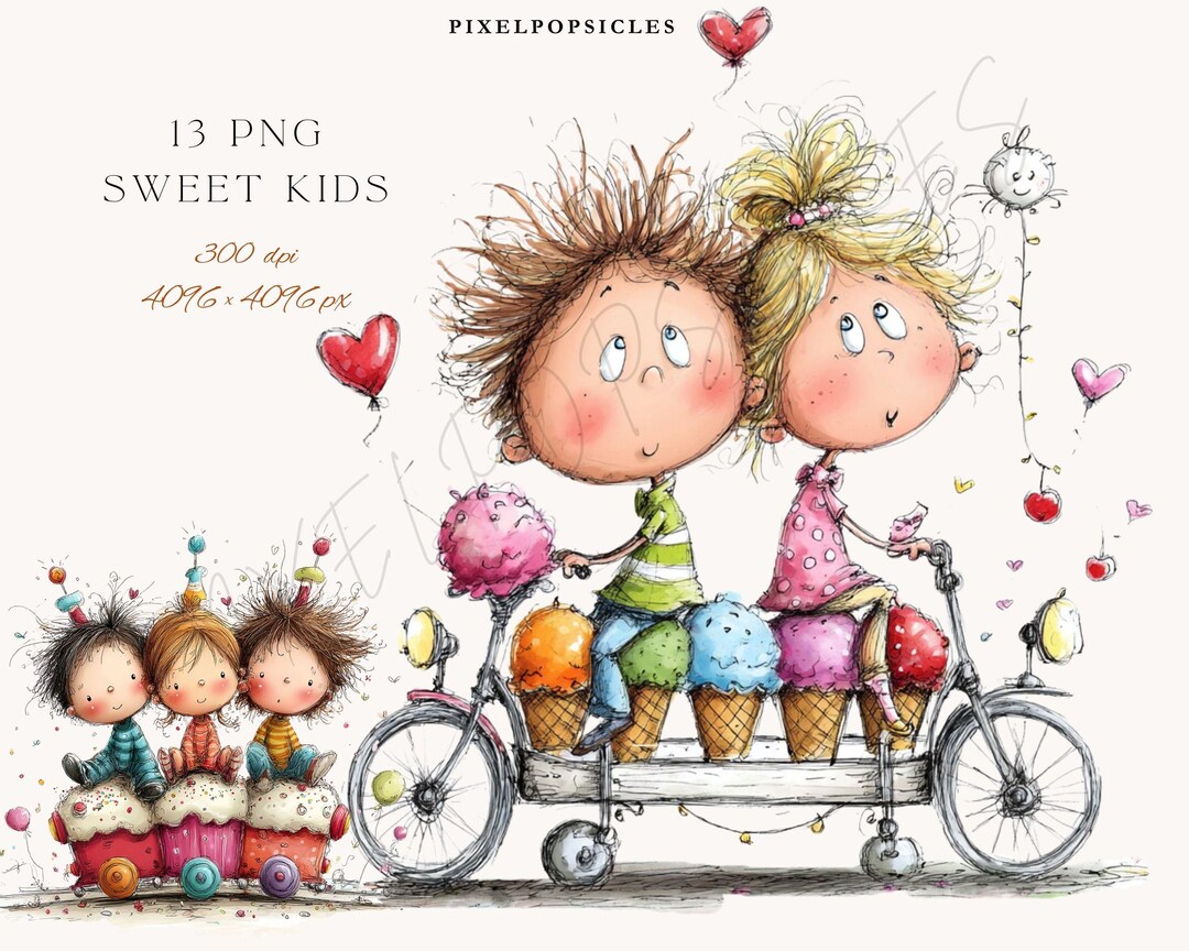 Sweet Treat Kids Clipart: 13 Dessert PNG Graphics (digital Download) 1 ...