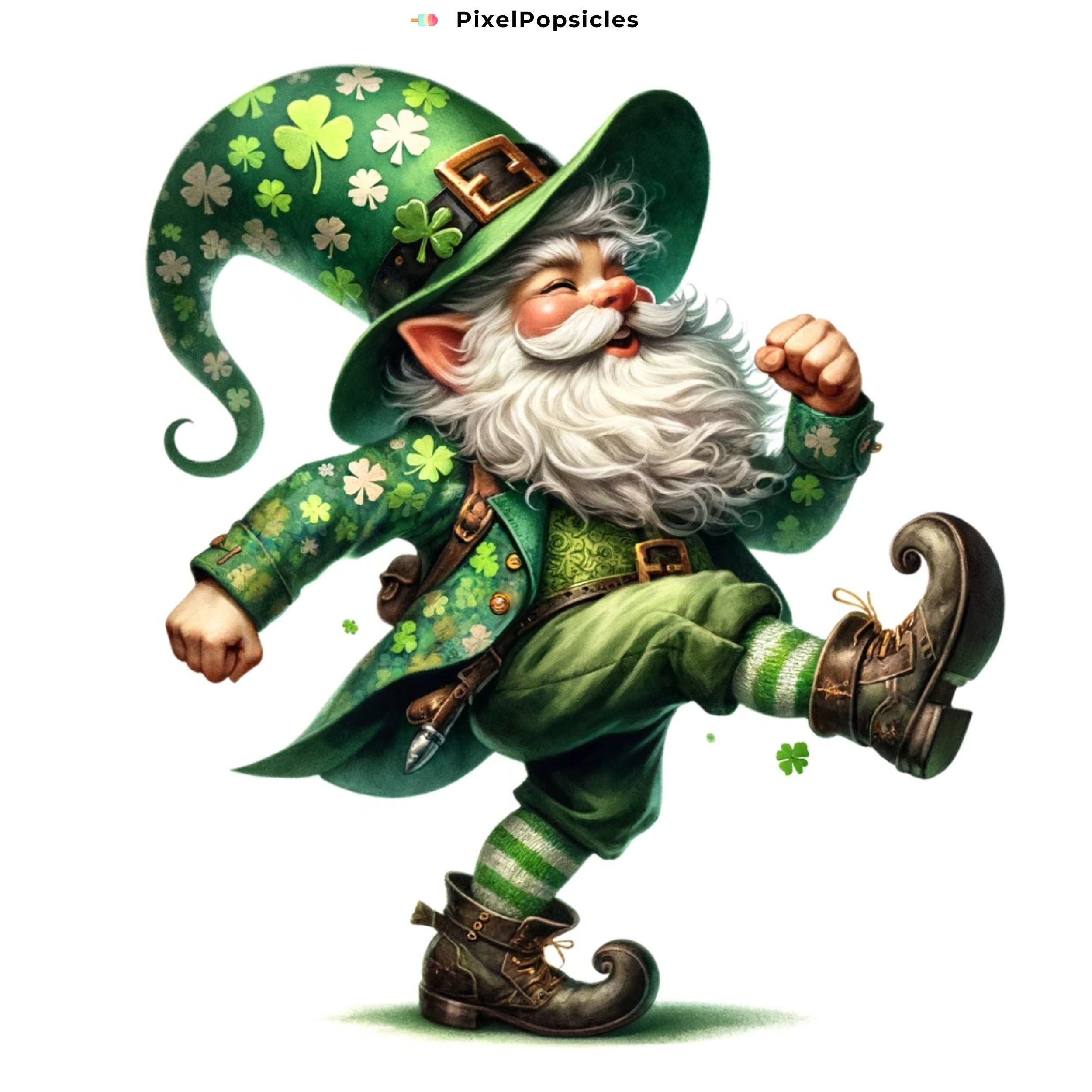 13 St Patrick Gnomes Clipart Illustration Watercolor PNG Set Saint ...