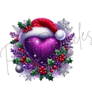 Festive Christmas Heart Clipart Bundle - 14 PNG Files, Junk Journals ...