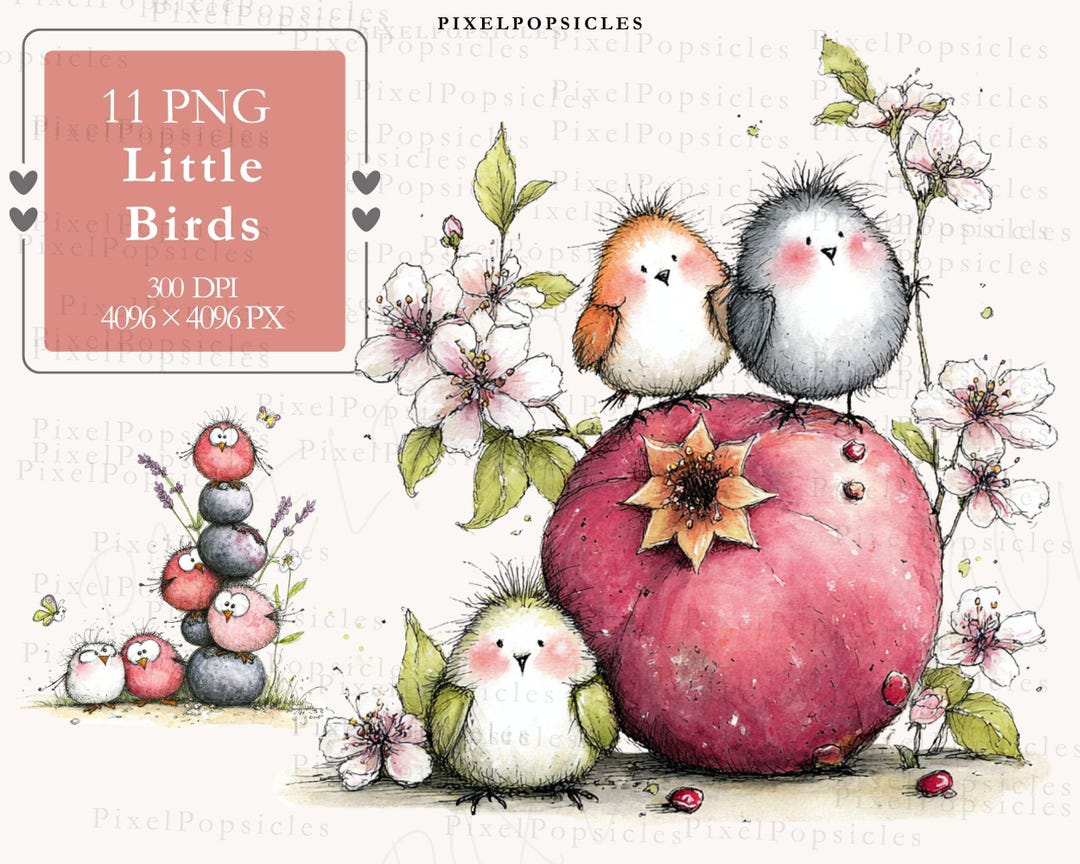 Spring Birds Watercolor PNG Clipart, Woodland Bird With Wildflowers ...